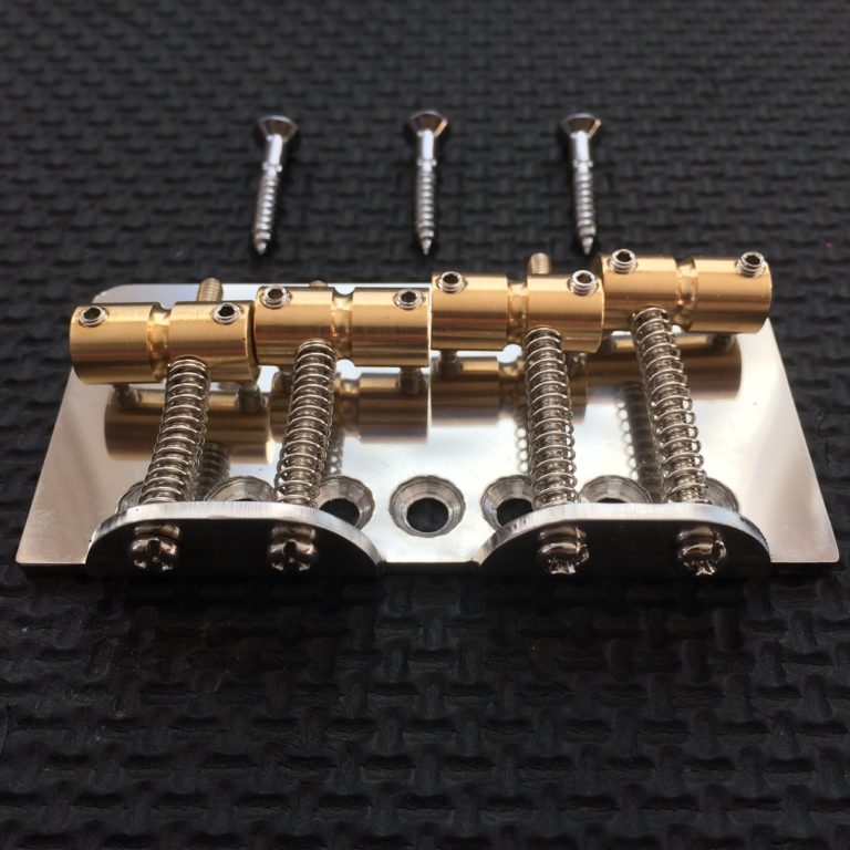 Fully compensatable bass bridge for 51 Precision string thru, brass or ...