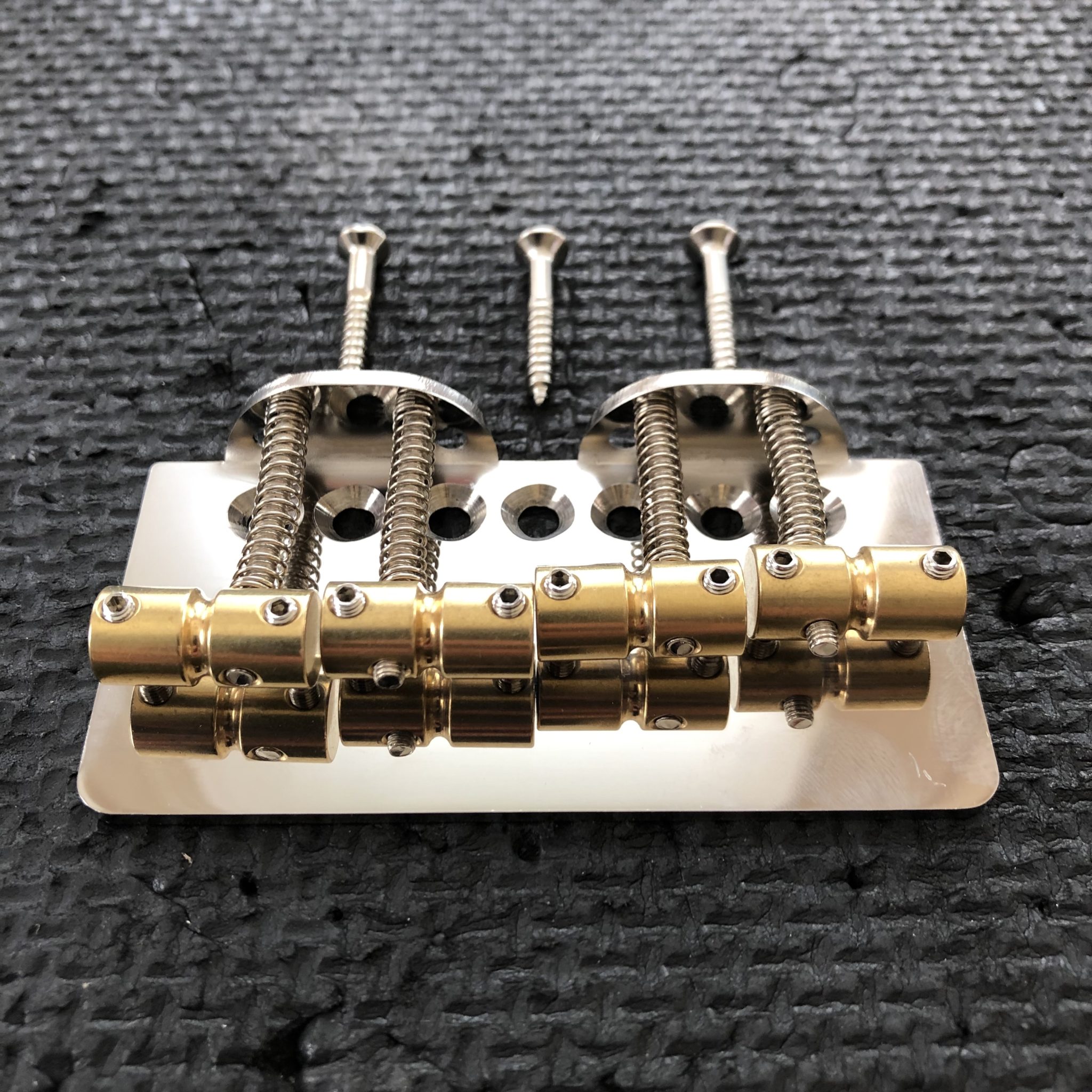 Fully compensatable bass bridge for 51 Precision string thru, brass or ...