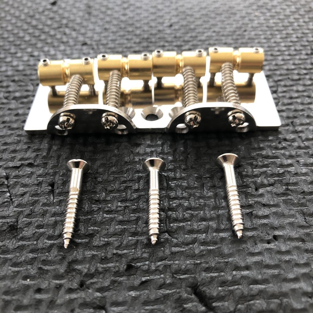 Fully compensatable bass bridge for 51 Precision string thru, brass or ...