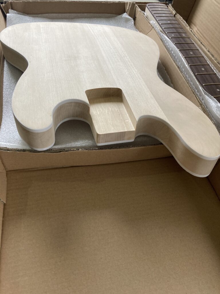 Retrovibe Slab Jazz Bass Body & Neck Kit – Double Binding Undrilled ...